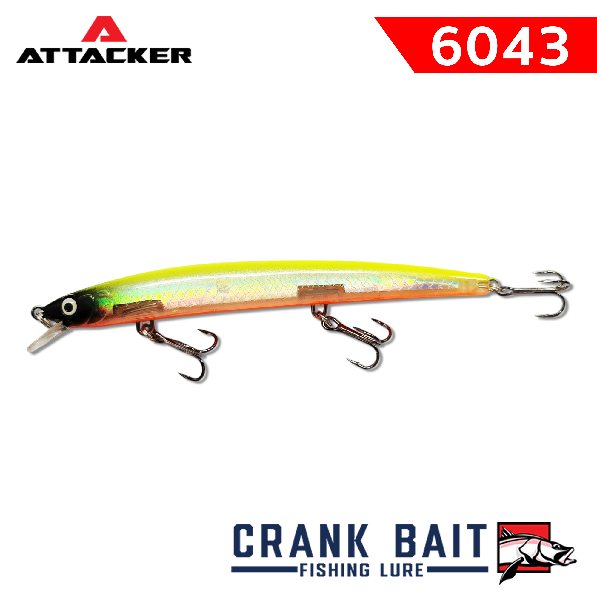 เหยื่อปลอม เหยื่อตกปลา ATTACKER CRANK BAIT Fishing Bait Lure 6043 ...